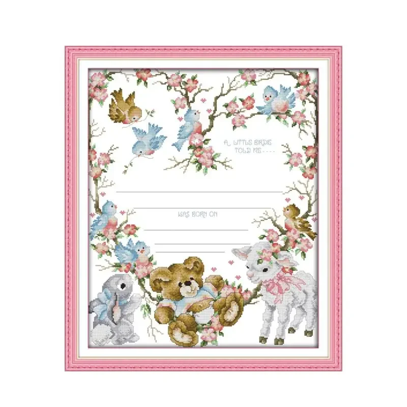 Birth-certificate-3-cross-stitch-kit-14ct-11ct-count-print-canvas ...