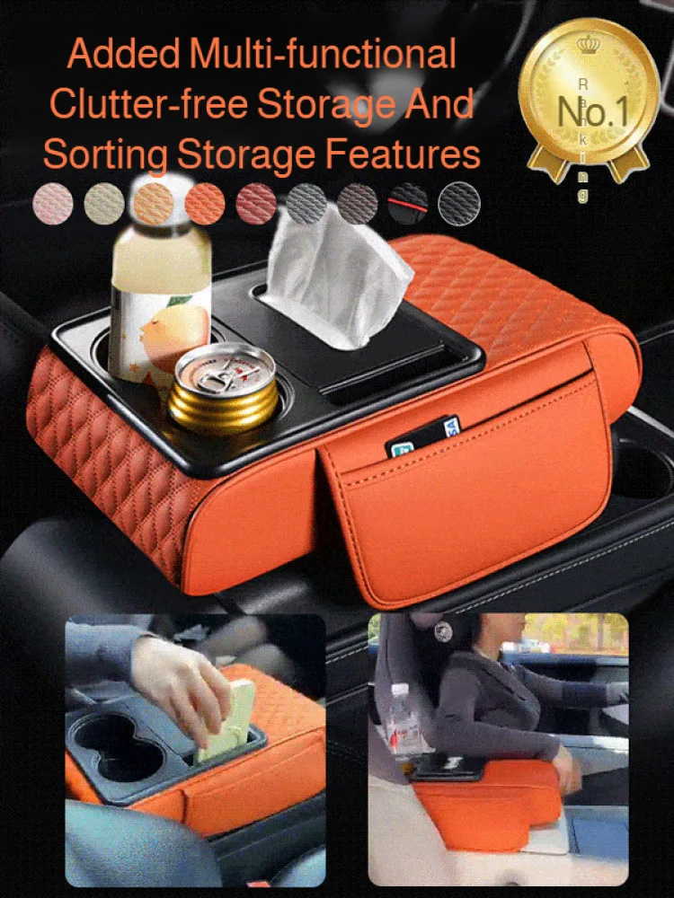 Car Center Console Armrest Box Pad 5 in 1 Mobile Phone Holder Car Paper ...