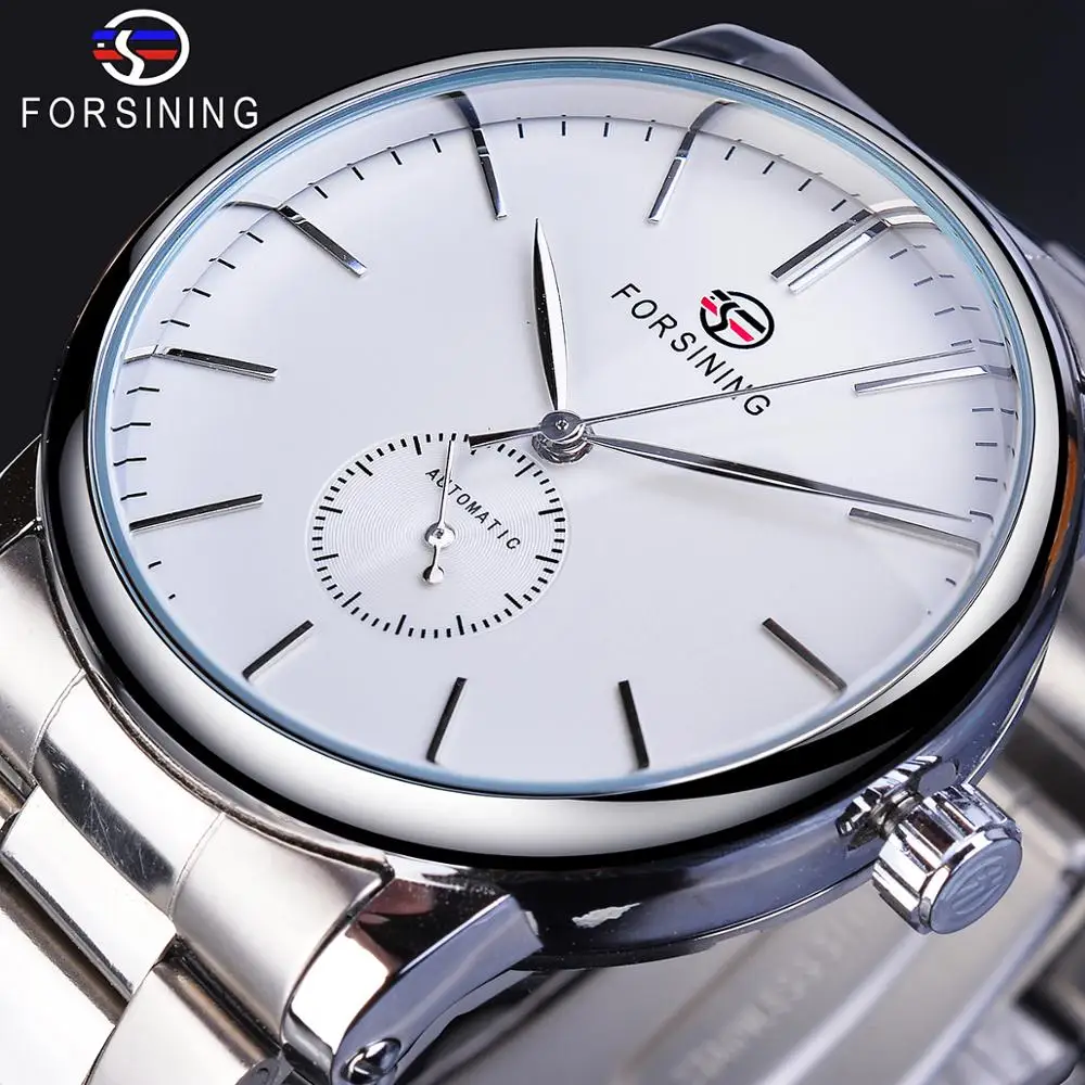 Forsining-Top-Brand-Classic-Watch-Mechanical-Automatic-Man-Silver-Full ...