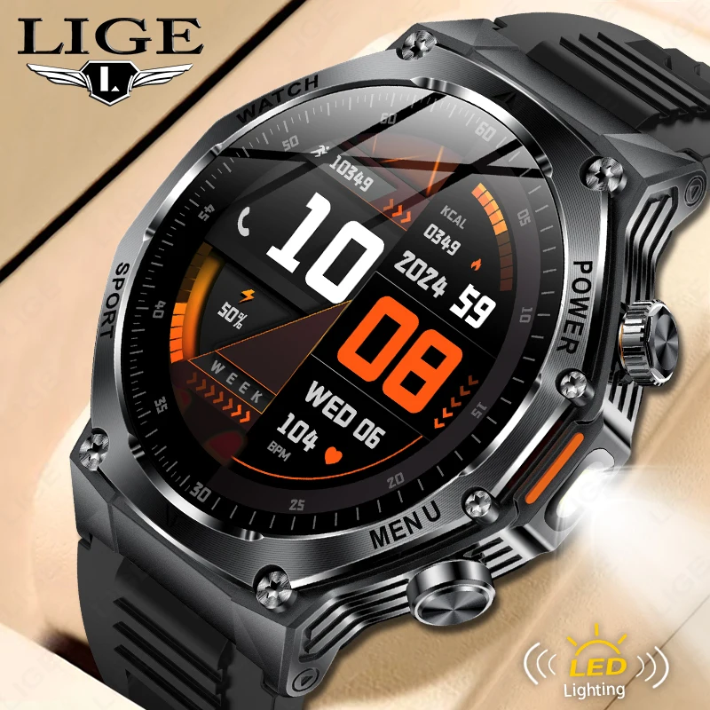 LIGE Men's Smart Watch 5.2 Bluetooth Call One Click Connection IP67 ...