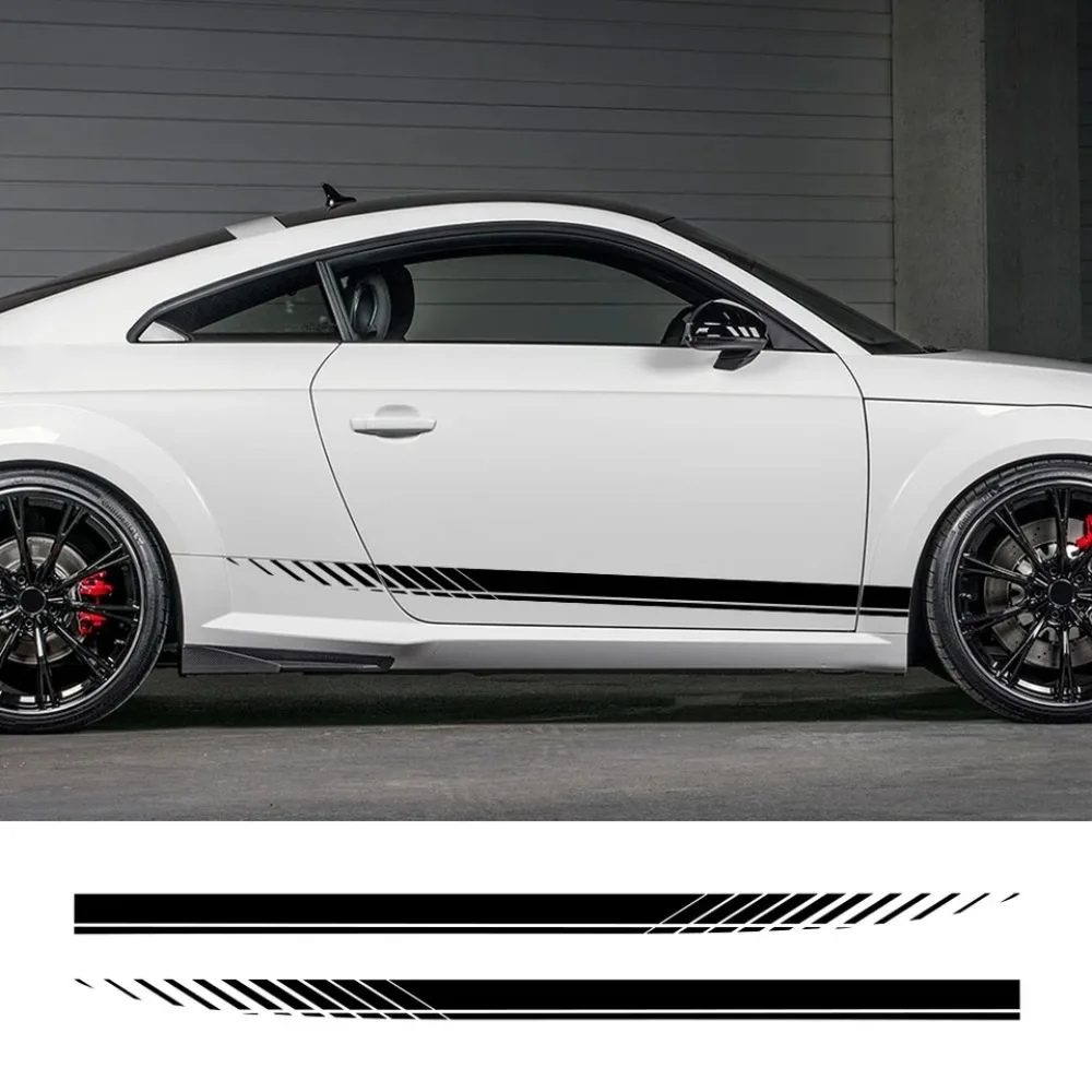 2PCS-DIY-Car-Side-Door-Stickers-Stripe-Auto-Body-Vinyl-Film-Sports ...
