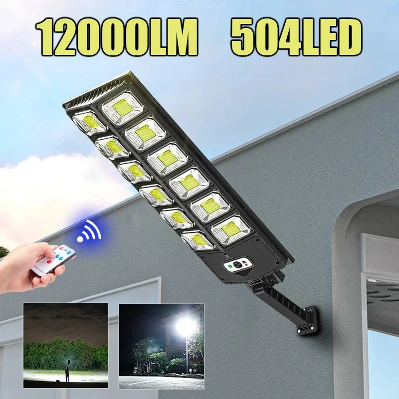 Alta-Pot-ncia-Solar-Luzes-LED-L-mpada-Ao-Ar-Livre-Controle-Remoto ...