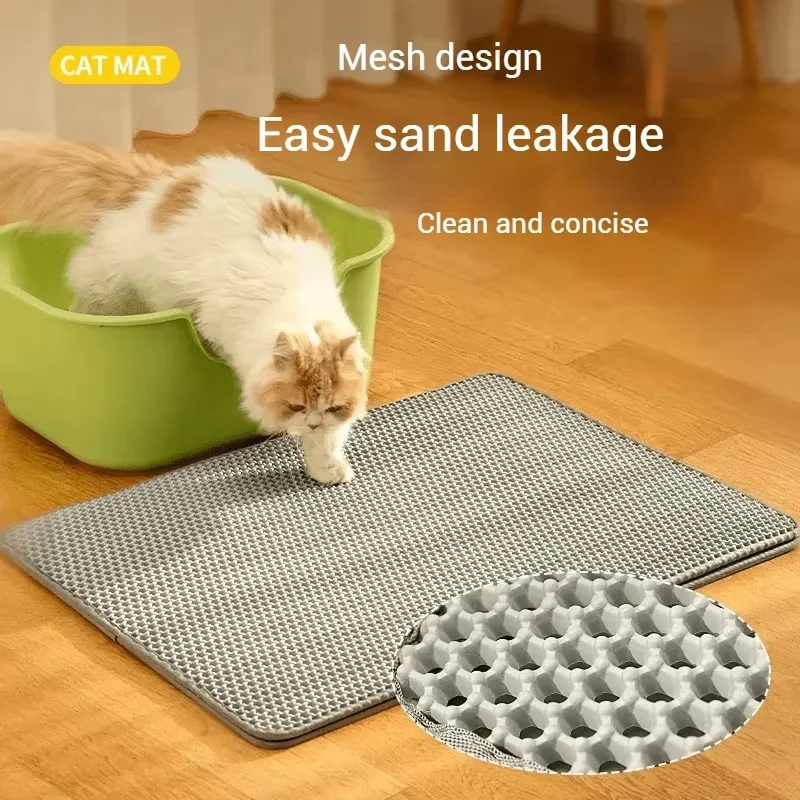 Large Double Layer Cat Litter Mat - Waterproof Non-Slip Washable ...