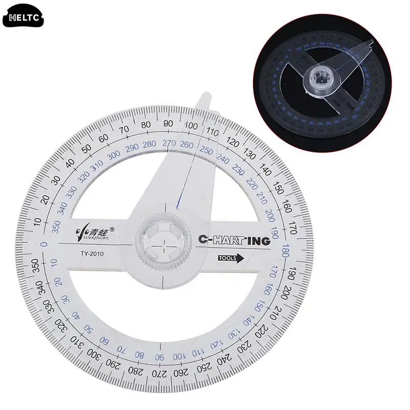 1PCS Round Ruler Patchwork Ruler 360 Degree Pointer Protractor Ruler ...