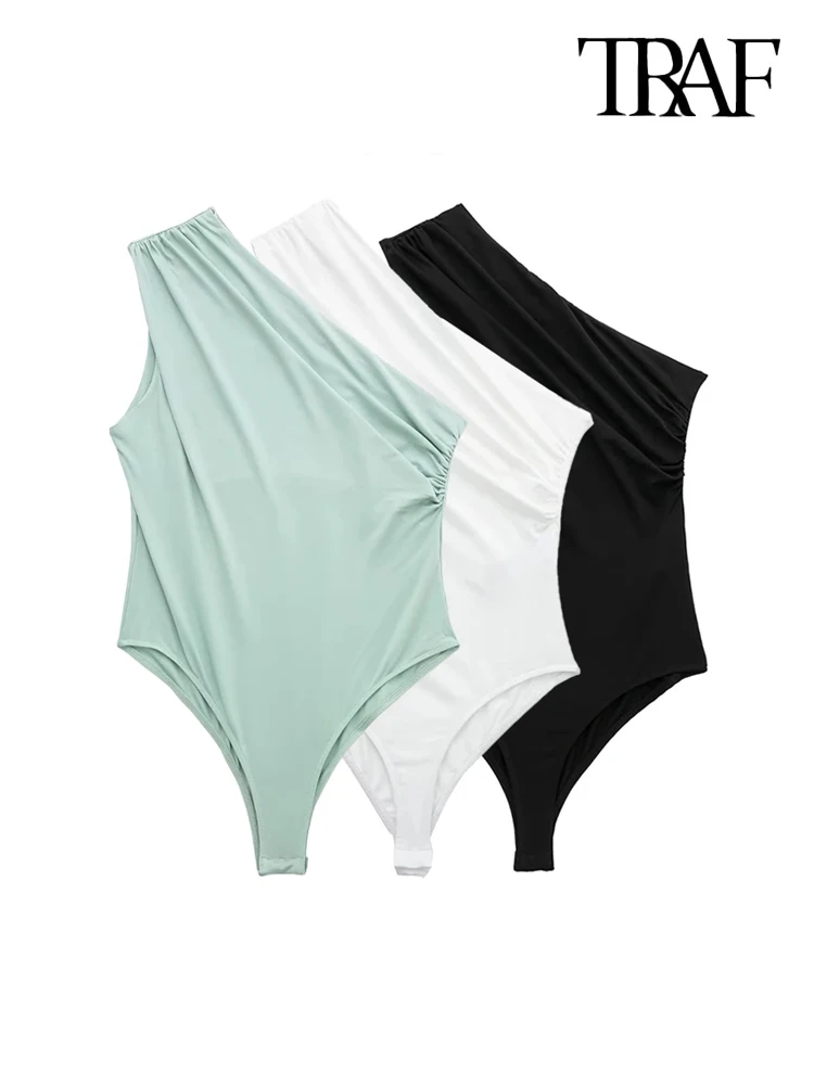 TRAF-Costumes-de-batterie-asym-triques-fronc-s-pour-femmes-One-Initied-Bretelles-larges-Bouton ...