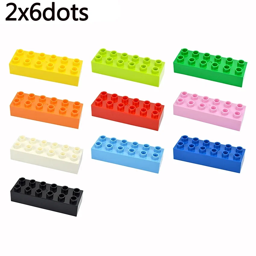 2x6 Dot Big Size Thick Building Blocks DIY Large Particles Thick Bricks ...