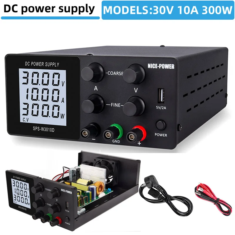 Laboratory-Power-Supply-Adjustable-30V-10A-Voltage-Current-Regulator ...