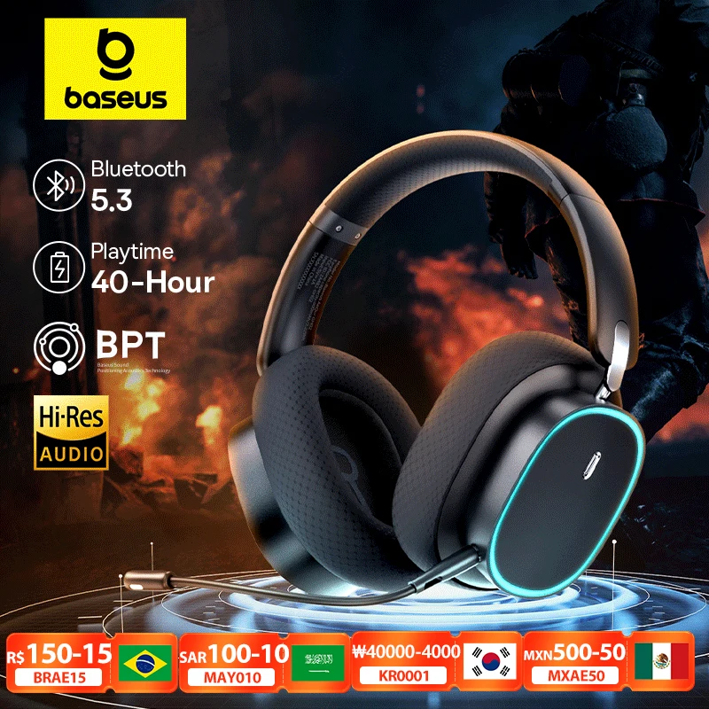 Baseus-GH02-Gaming-Wireless-Headphone-with-Mic-Over-Ear-Headphones ...