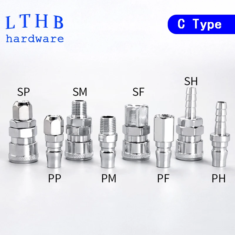 Pneumatic-Connectors-Coupling-C-type-Hose-Fitting-6mm-8mm-10mm-12mm ...