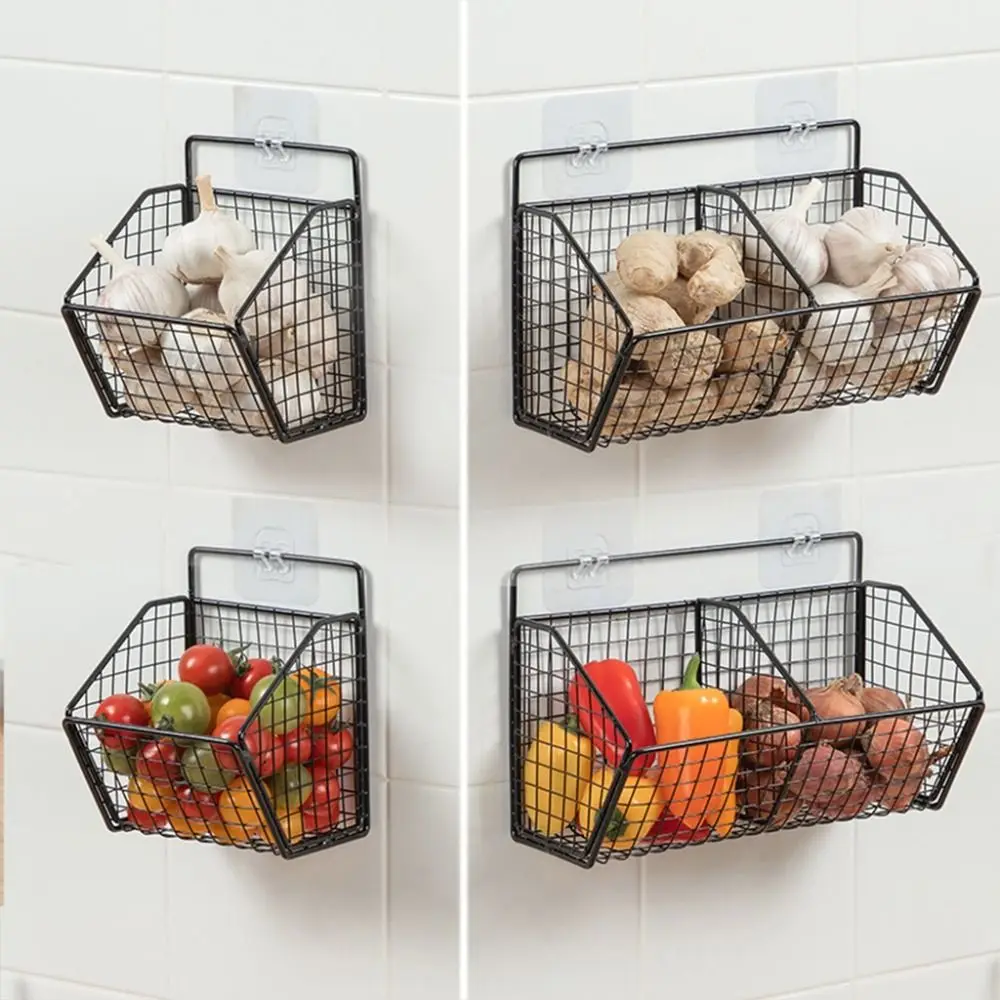 Wall-Mounted-Storage-Rack-Onion-Ginger-Garlic-Condiments-Spice-Kitchen ...