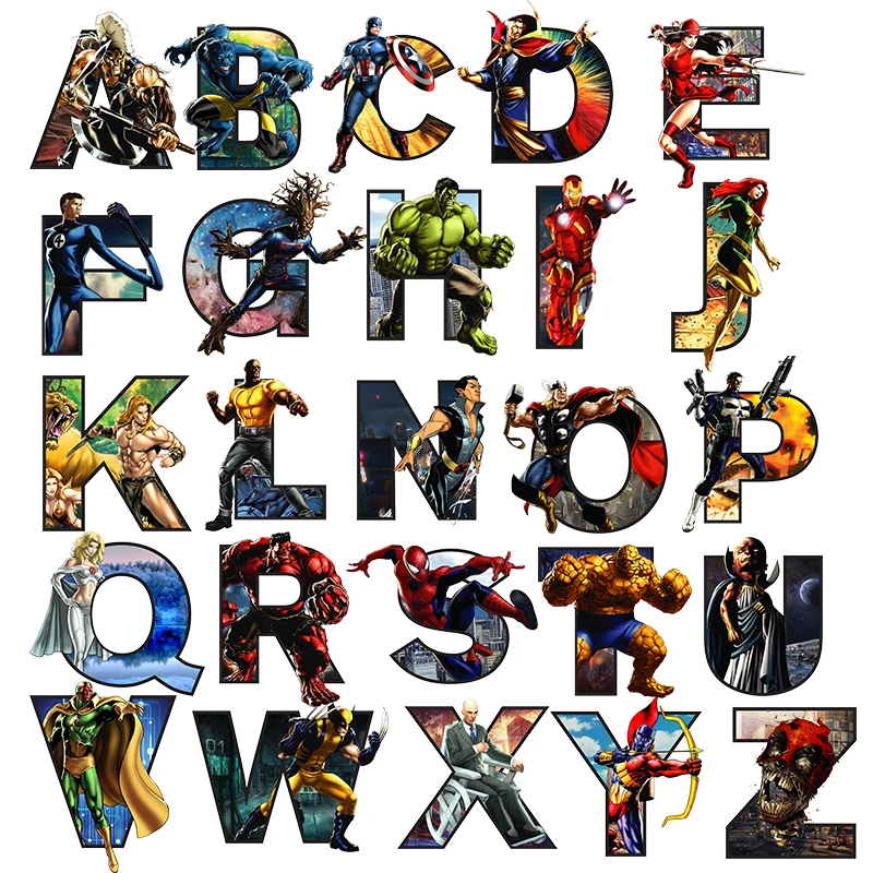 Hot-Marvel-DIY-Heat-Transfer-Patches-English-Alphabet-Letters-for ...