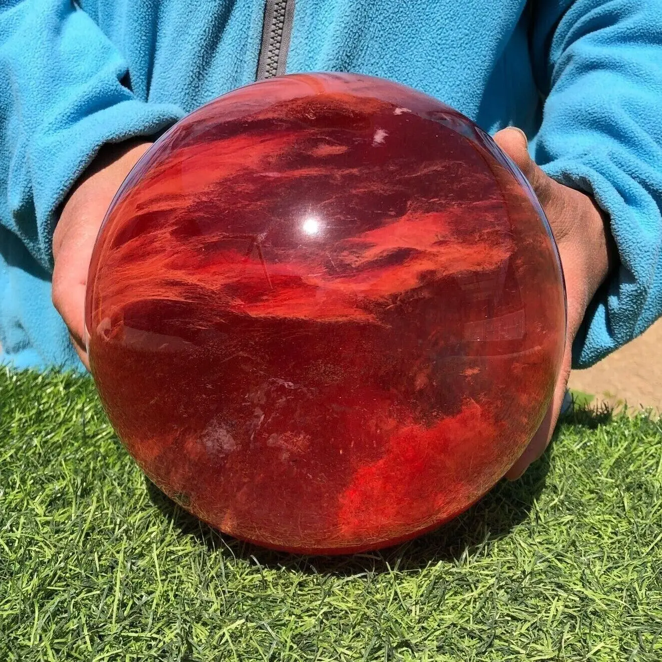 Magical-Huge-Red-Smelting-Stone-Quartz-Ball-Crystal-Ball-Mineral-Sample ...