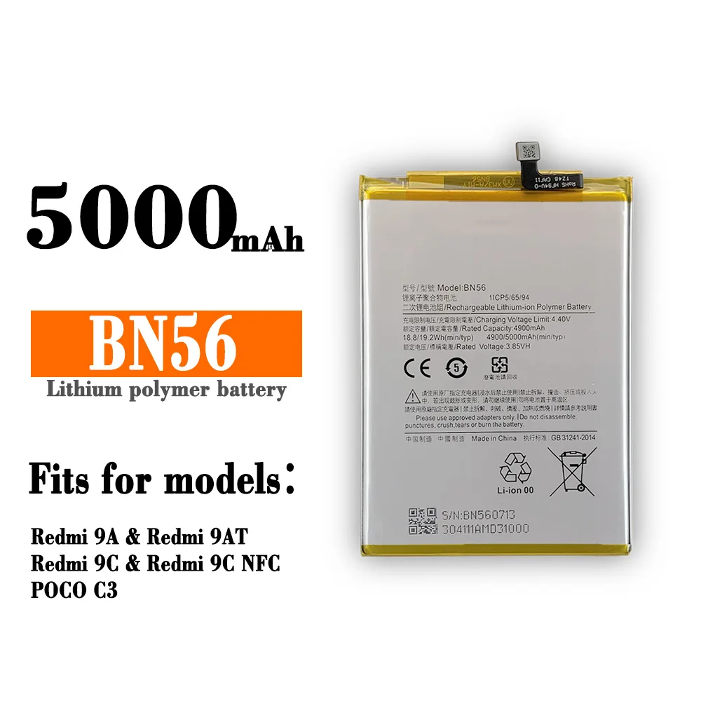 BN56-5000mAh-Mobile-Phone-Battery-For-Xiaomi-POCO-C3-Pro-Redmi-9A-9C ...