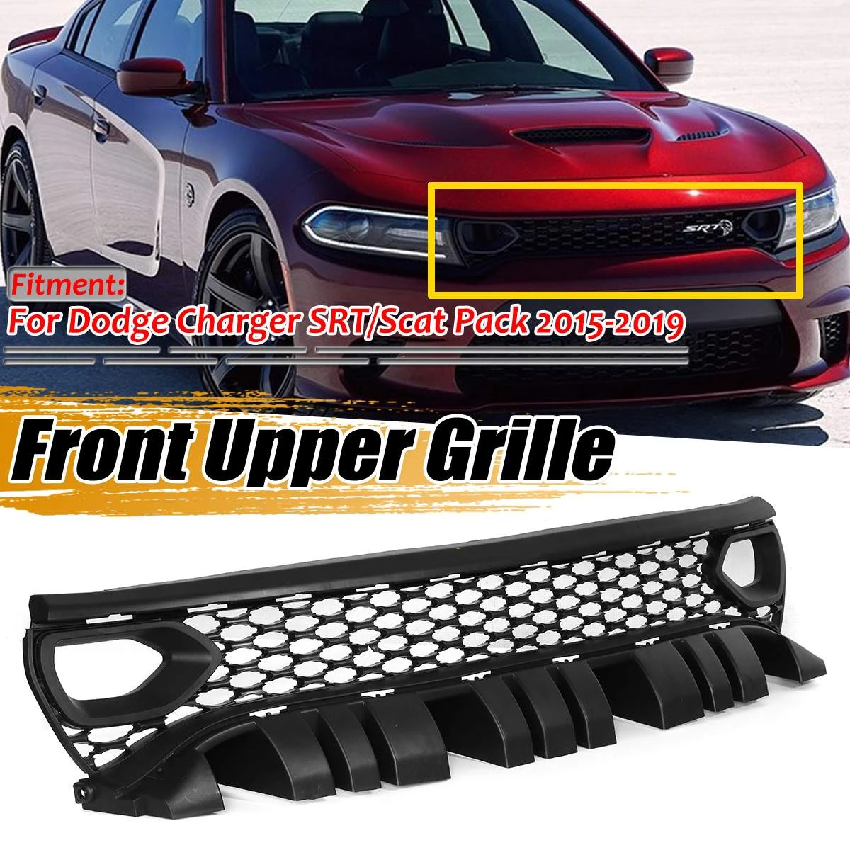Car Front Bumper Upper Grill Grille For Dodge Charger Srt Scat Pack ...