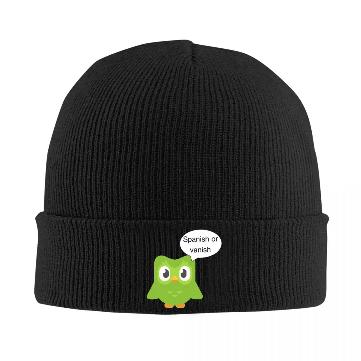 Spanish-Or-Vanish-Duolingo-Hats-Autumn-Winter-Beanies-Warm-Cartoon-Caps ...