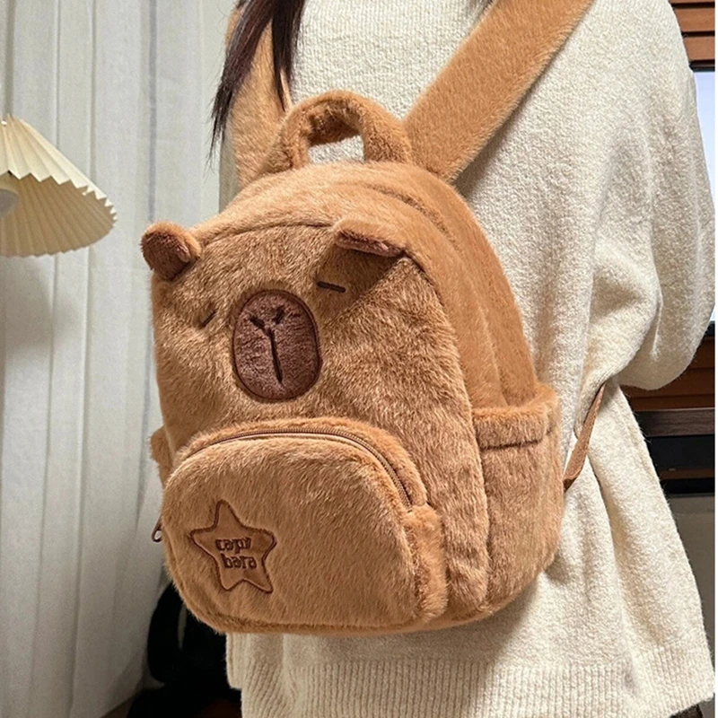 Women-Plush-Dolls-Backpacks-Teenages-Capybara-Backpacks-Mini-Knapsacks ...