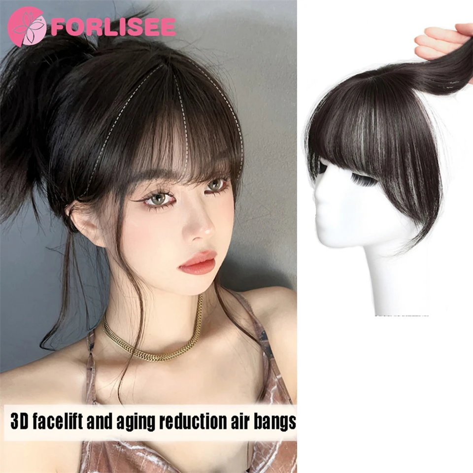 FORLISEE-Fake-Bangs-3D-French-Air-Bangs-Hairline-Natural-Forehead ...