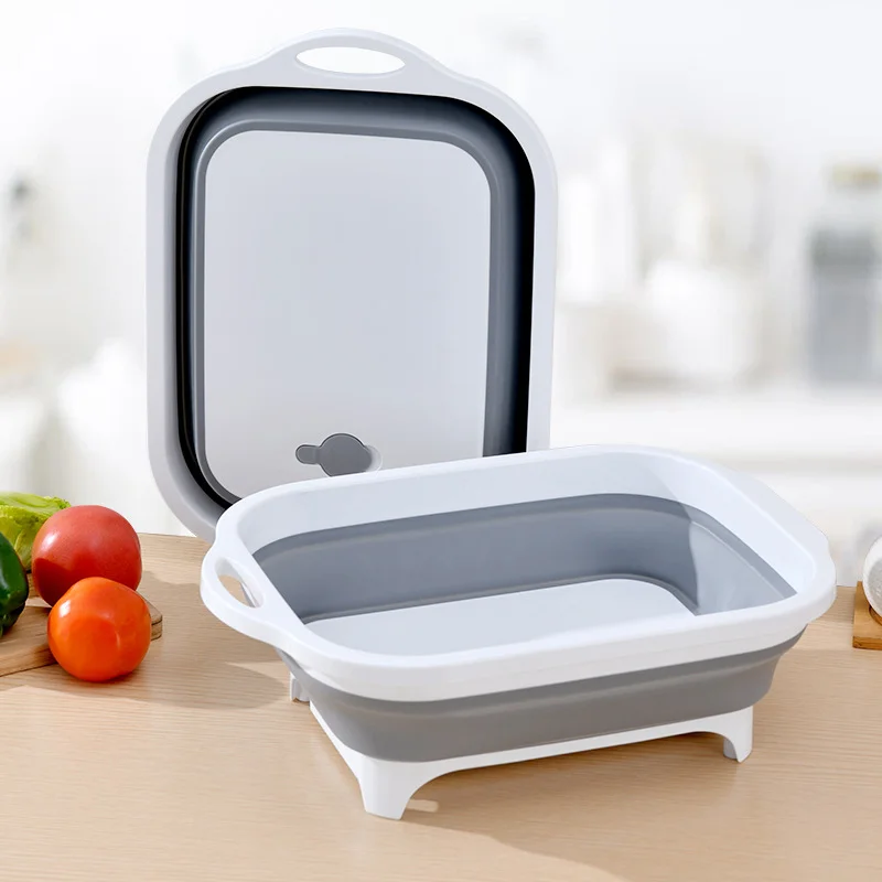 Multifunction Collapsible Cutting Board Dish Tub 3 In1 Folding Sink ...