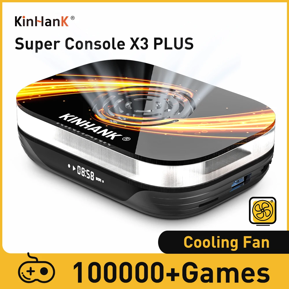 KINHANK Super Console X3 Plus Retro Game Console 110000 Jogos para PSP/PS1/N64/Sega Saturn/DC 4K ...