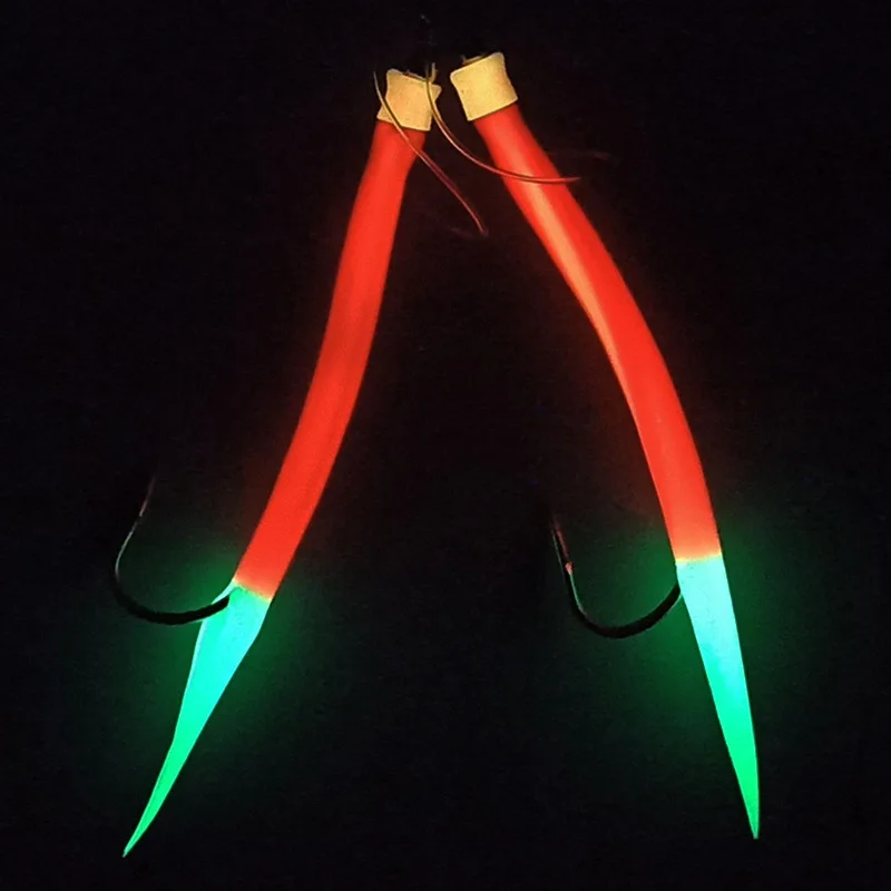 Luminous Glow Red z flasherem Codfish Cod poloc Tuna Fishing Sea rig ...