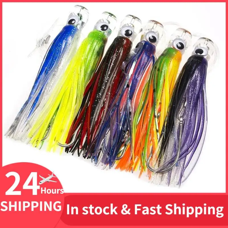6pcs/set Artificial Bait Squid Octopus Skirts Acrylic Trolling Lure ...