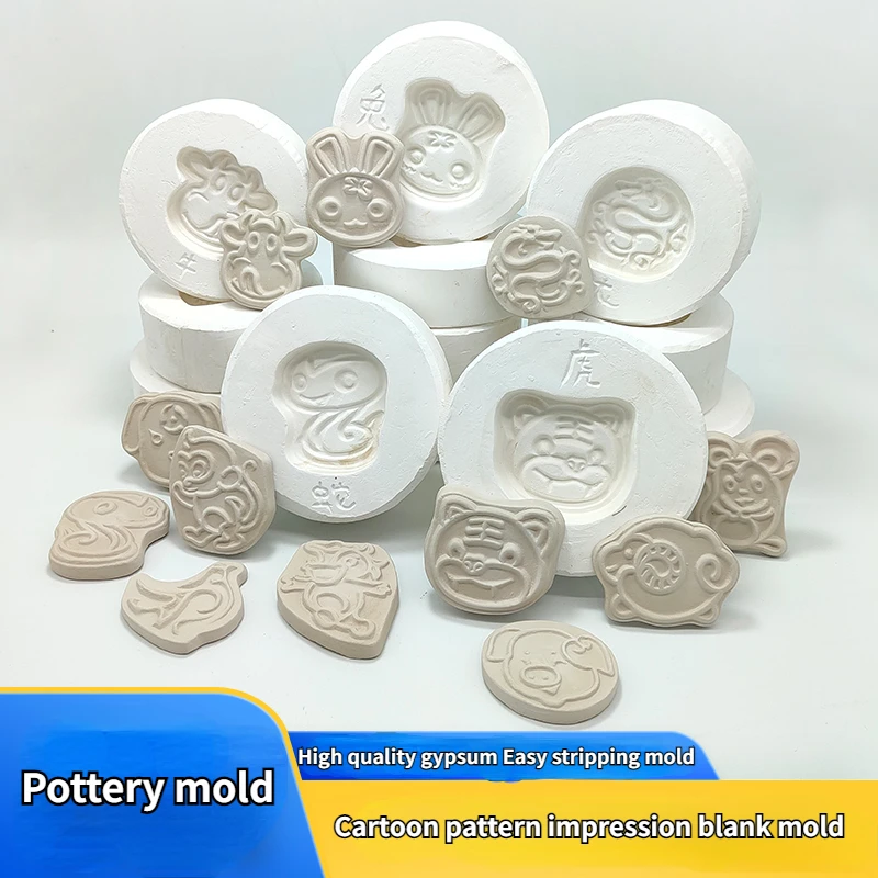 Pottery-Cartoon-Mold-12-Zodiac-Impression-Pattern-Plaster-Cutting-Die ...