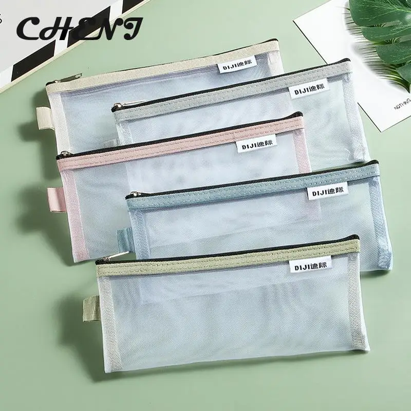 Simple-Transparent-Mesh-Pencil-Case-Office-Student-Pencil-Cases-School ...