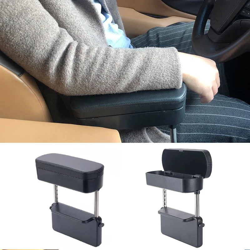 Car-Armrest-Universal-Arm-Rest-Box-Organizer-Storage-PU-Leather-Elbow ...