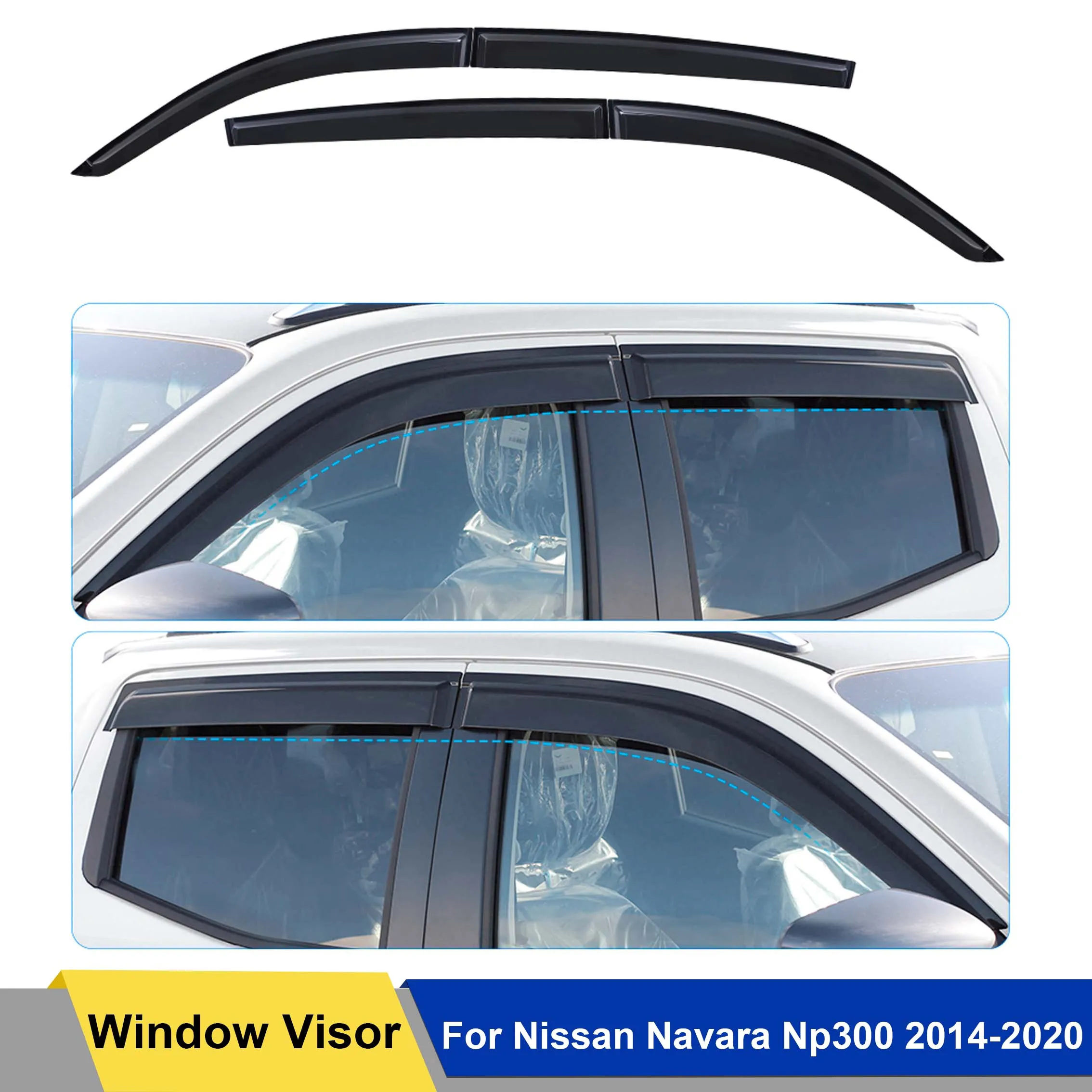 Weather-Shield-Window-Visor-Door-Visor-For-Nissan-Navara-Np300-2014 ...