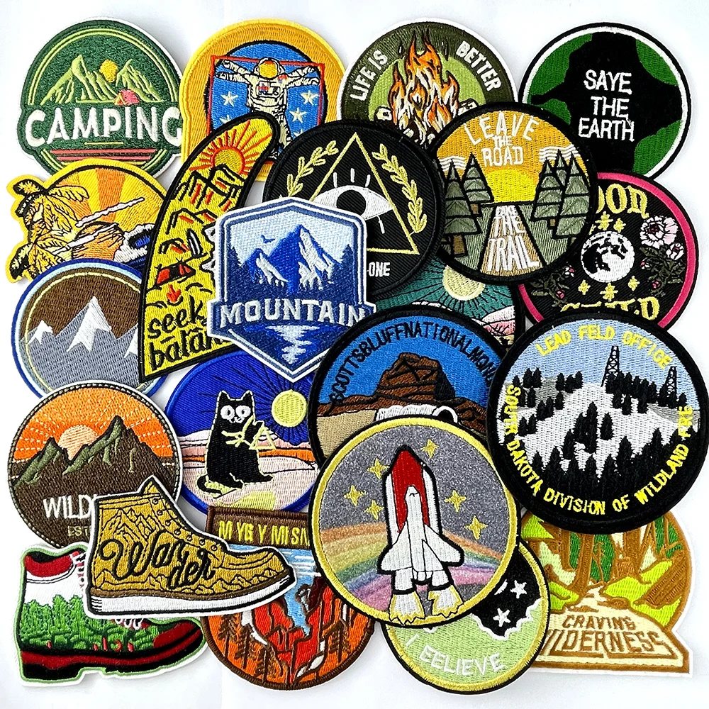 Mountain Peak Shoes Iron on Patches Embroidery Patch for Clothes ...