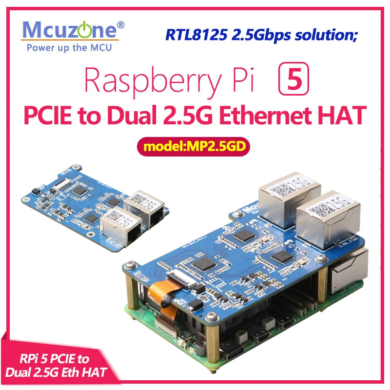 Raspberry-Pi-5-Ethernet-HAT-MP2-5GD-PCIE-para-Dual-2-5G-RTL8125-Suporta ...