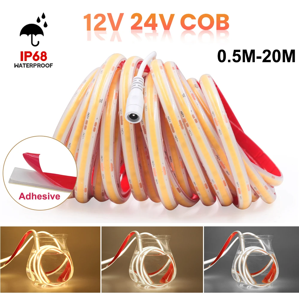 IP68-Waterproof-COB-LED-Strip-DC12V-24V-320Leds-m-High-Density-Flexible ...