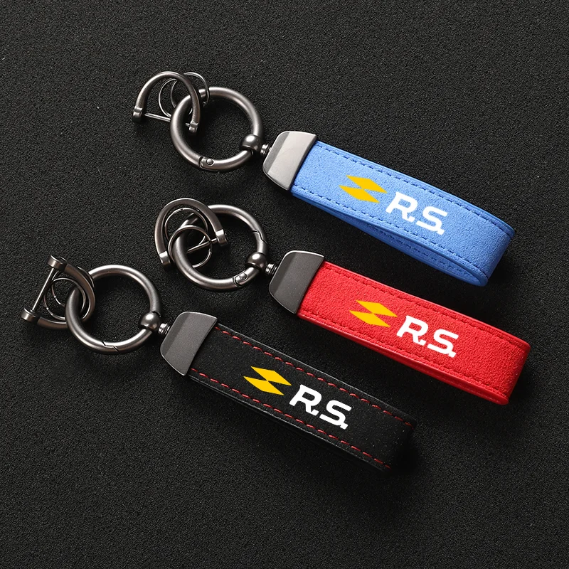 Suede Keychain Sport Key Ring Custom Gift With Logo For Renault RS Line ...