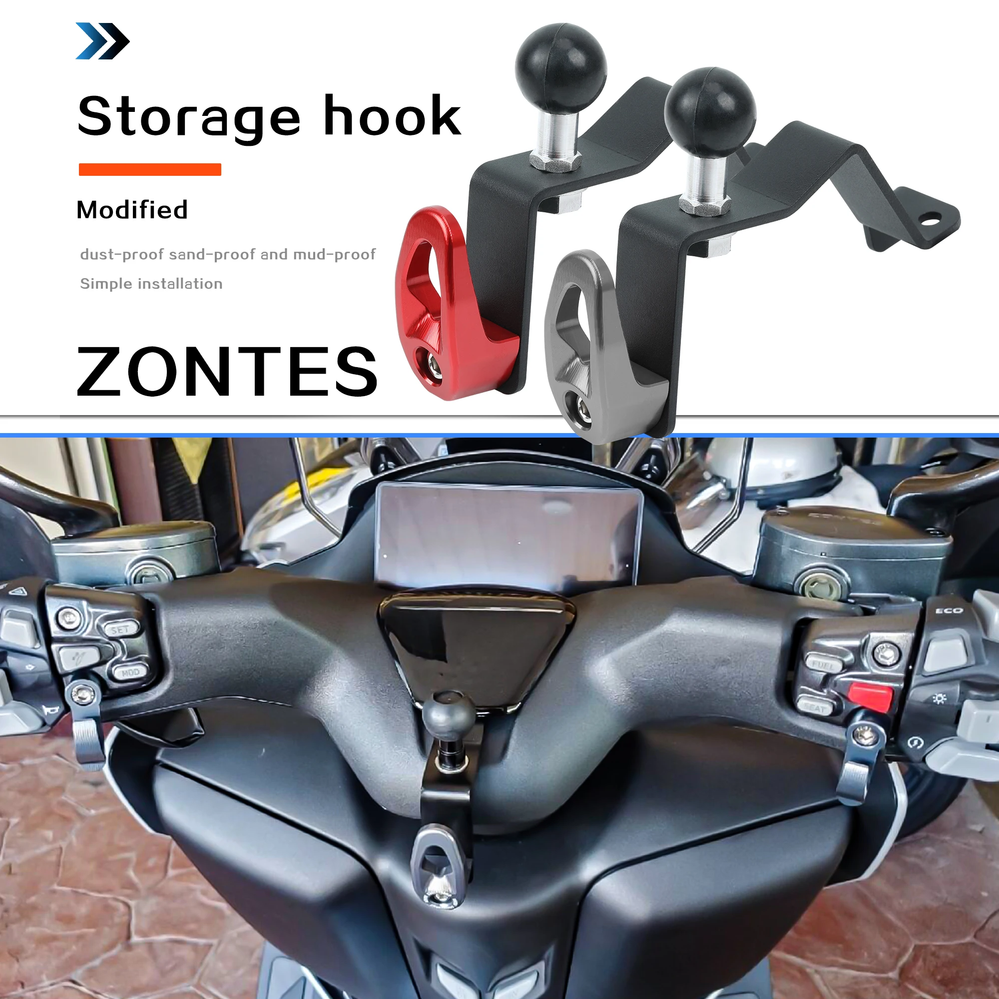 Motorcycle ZONTES Accessories Helmet Hook Hanger Holder Storage Bag ...