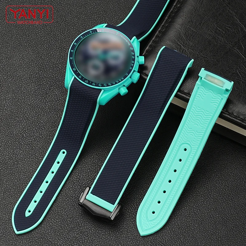 Rubber Watchband For Omega X Swatch POLAR LIGHT Joint MoonSwatch ...