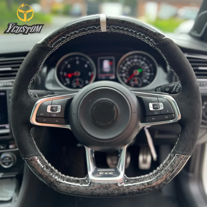 YCUSTOMS-Customized-Car-Steering-Wheel-Cover-Black-Suede-For-Volkswagen ...