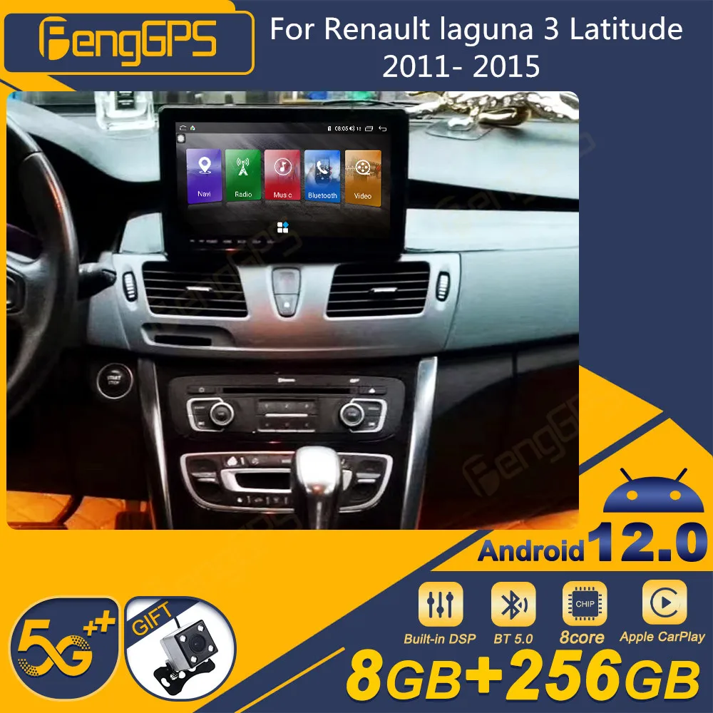 Para Renault Laguna 3 Latitude 2011- 2015 Android Rádio Do Carro Receptor Estéreo 2din Autoradio ...