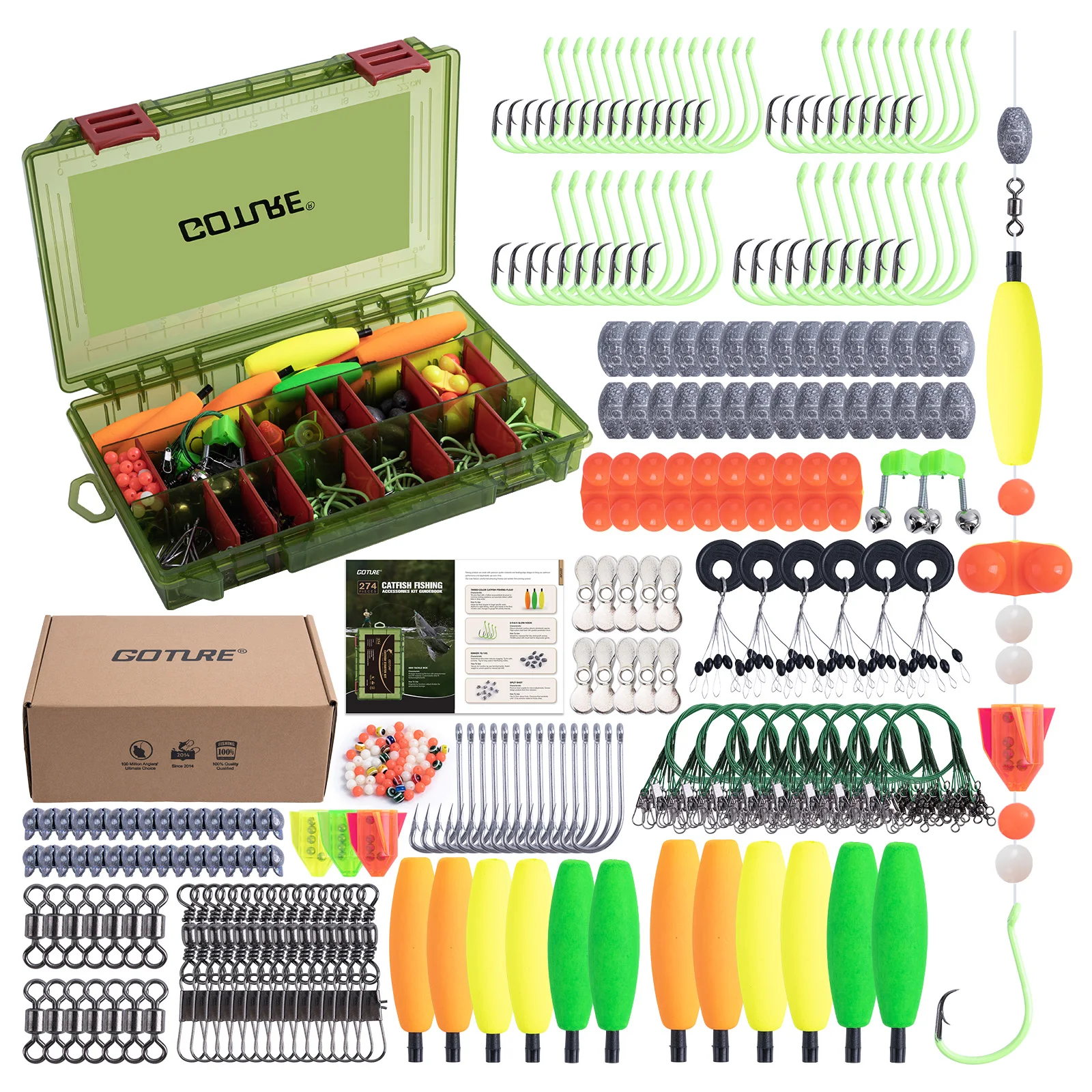Goture Catfish Rig Making Kit,Catfishing Tackle with Luminous Fishing ...