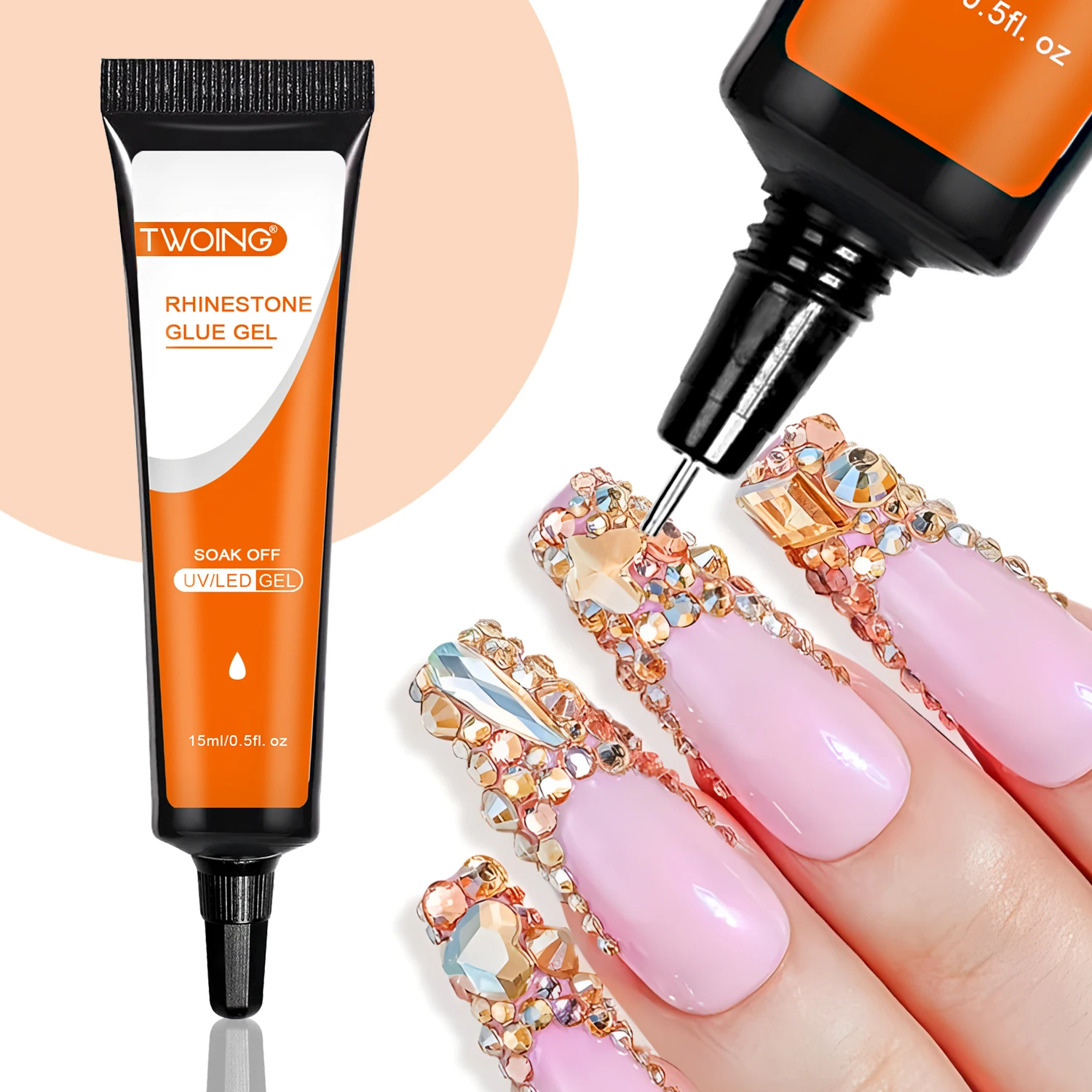 15mL Super Adhesive Gel Glue for Nail Art Rhinestones and 3D ...