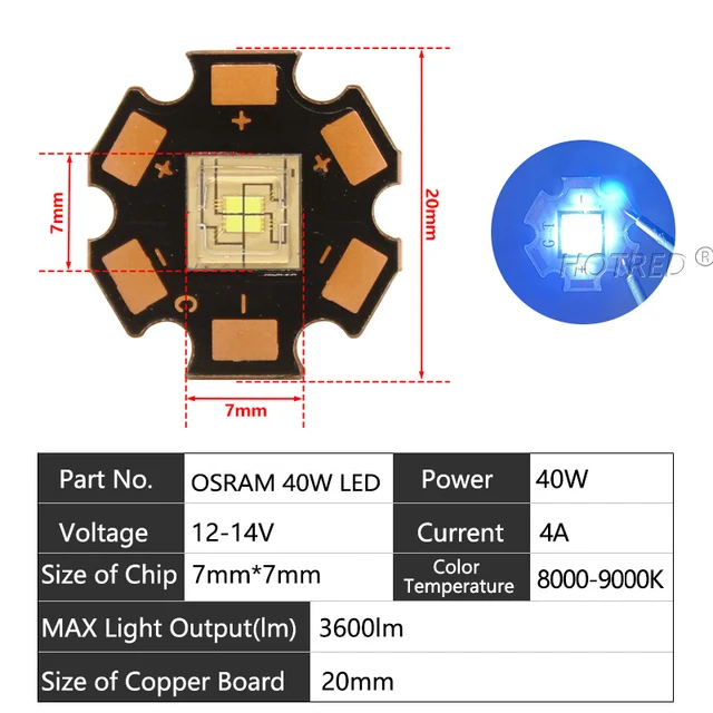 12V 36V LED Stage Light Chip 40W 60W 80W 120W 150W 200W 300W 400W Cold ...
