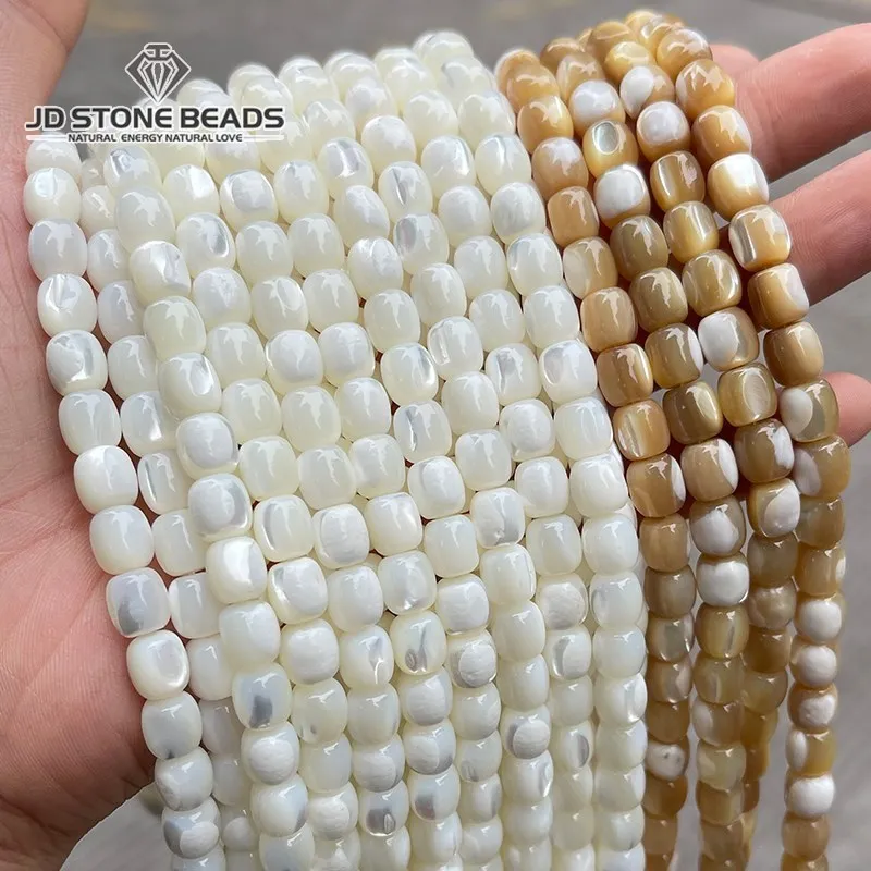 Natural-White-Coffee-Color-Trochus-Shell-Bead-Barrel-Shape-Polished ...