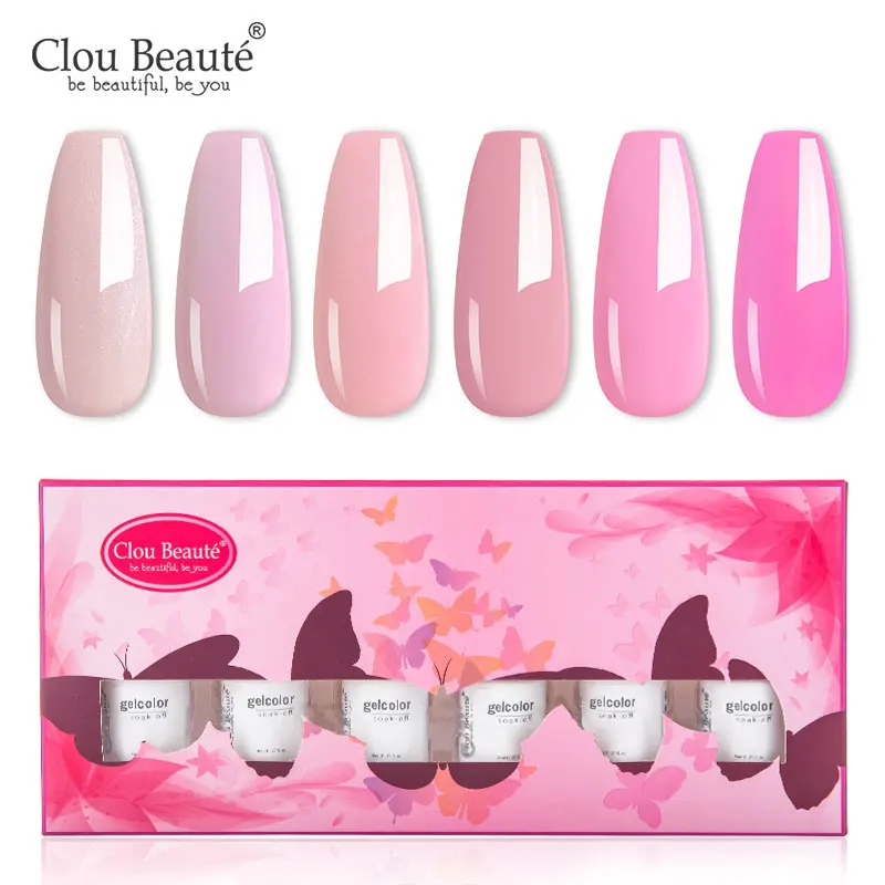 Clou-Beaute-6pcs-set-8ml-Gift-Set-Kit-UV-LED-Gel-Varnish-Soak-Off-Nail ...