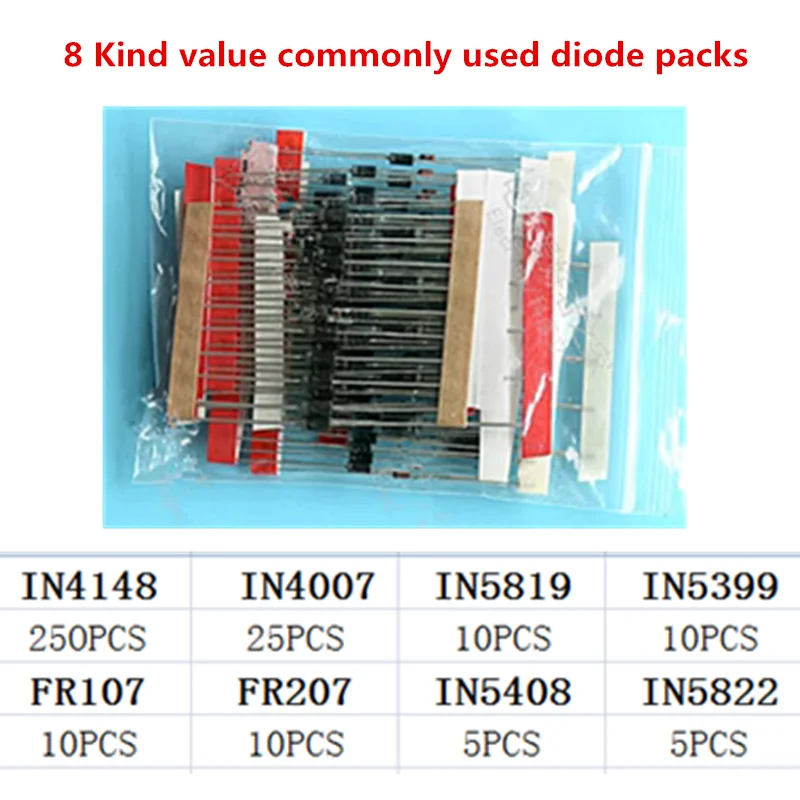 8-Kind-value-commonly-used-diode-packs-IN4148-IN4007-IN5819-IN5399 ...