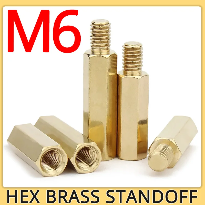 M6-Brass-Hex-Standoff-Column-Boards-Rack-Stud-Metric-Hexagon-Threaded ...