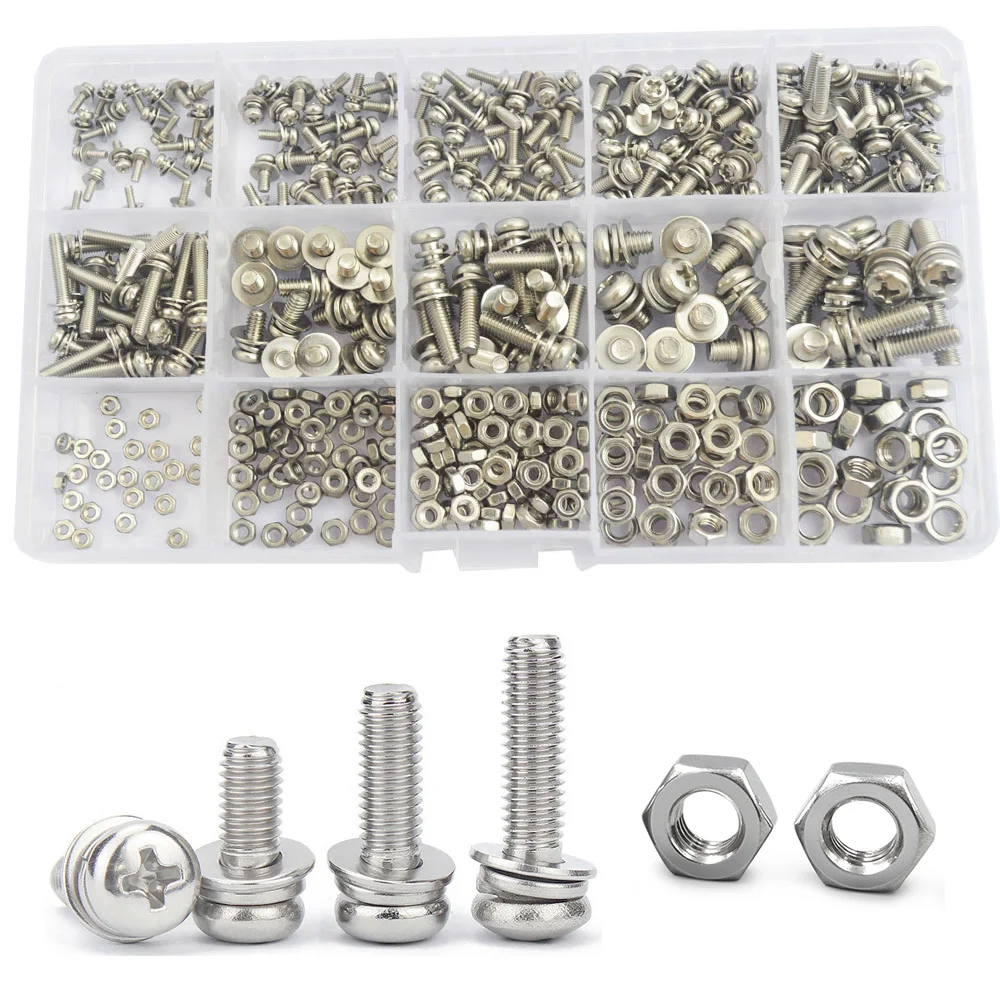 400pcs-M2-M2-5-M3-M4-M5-Screws-Phillips-Pan-Head-Screws-Bolt-and-Nut ...