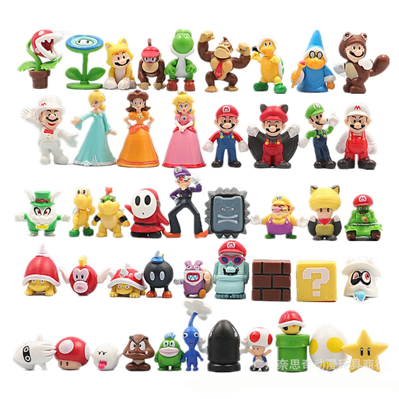 48-st-cke-Super-Mario-Bros-Anime-Luigi-Yoshi-Esel-Kong-Wario-PVC-Action ...