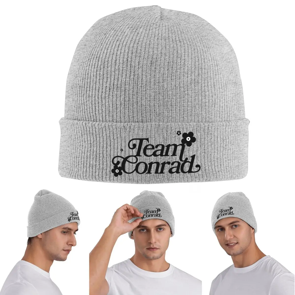 Team Conrad Logo Warm Knitted Cap Winter Knit Bonnet Hat Skullies ...