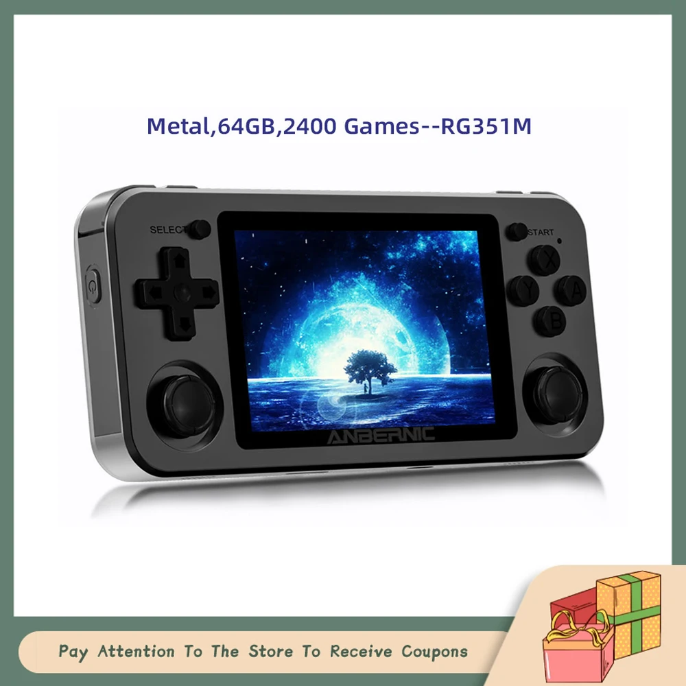 RG351M-Wifi-PS1-Retro-Gaming-2400-Gaming-64G-Gaming-RG351P-Upgraded-Handheld-Game-Console-Fast ...