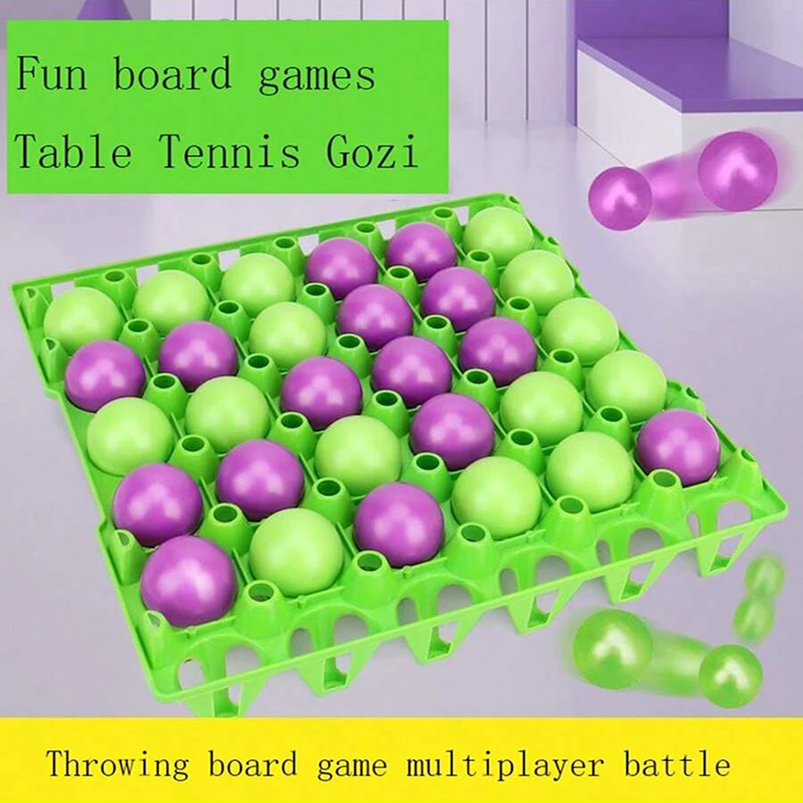 "Ping Pong Tic-Tac-Toe 게임 - 재미있는 부모-자녀 대화형 장난감, 공과 계란 트레이가 포함된 파티 챌린지 ...