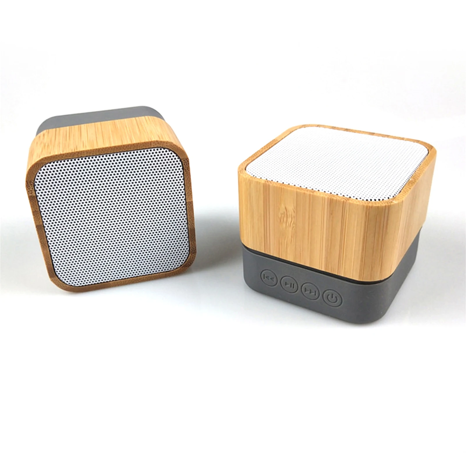 Mini Squared Wooden Bluetooth Speaker Portable 3D Stereo Music ...